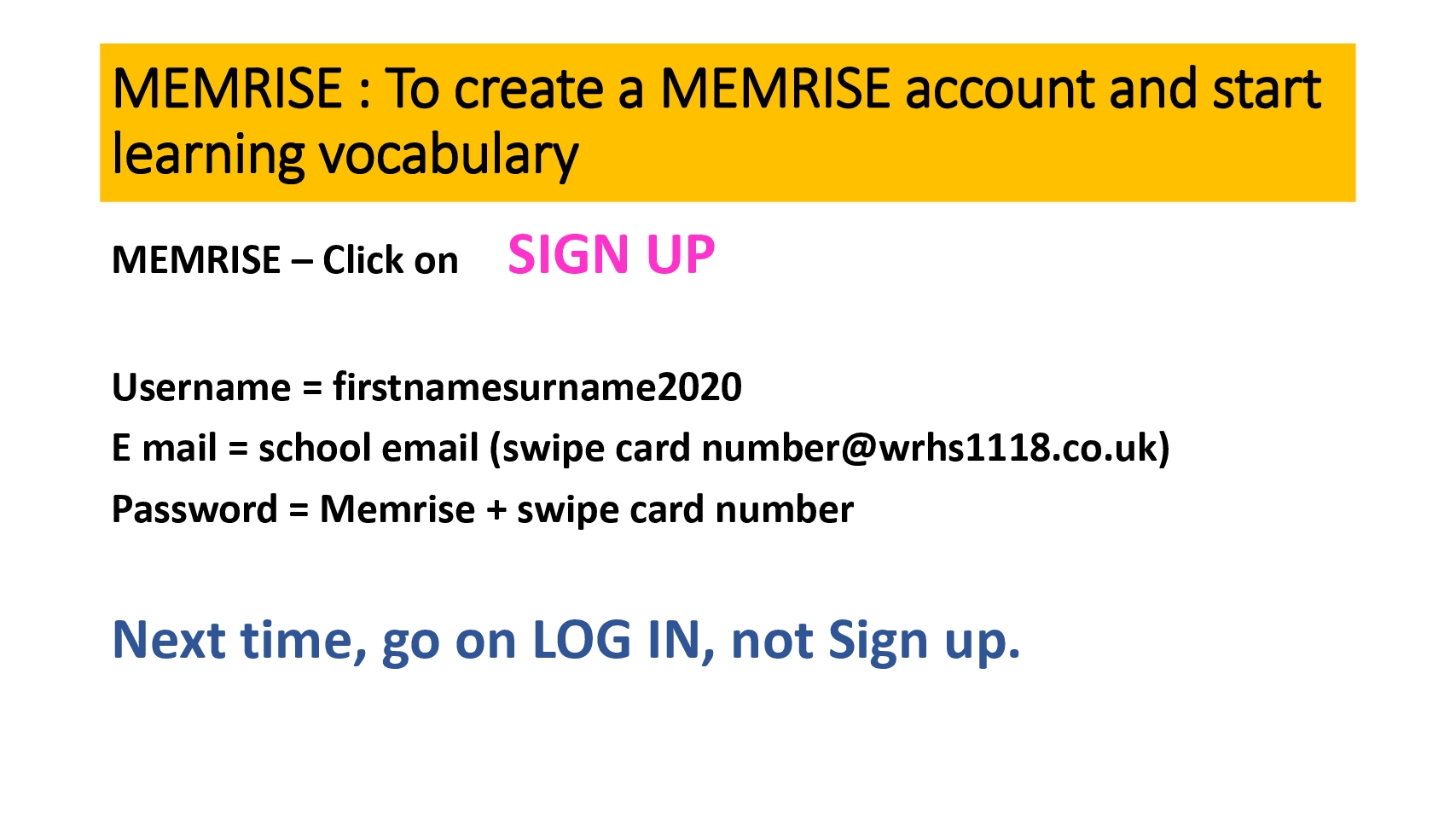 Using Memrise - WRHS