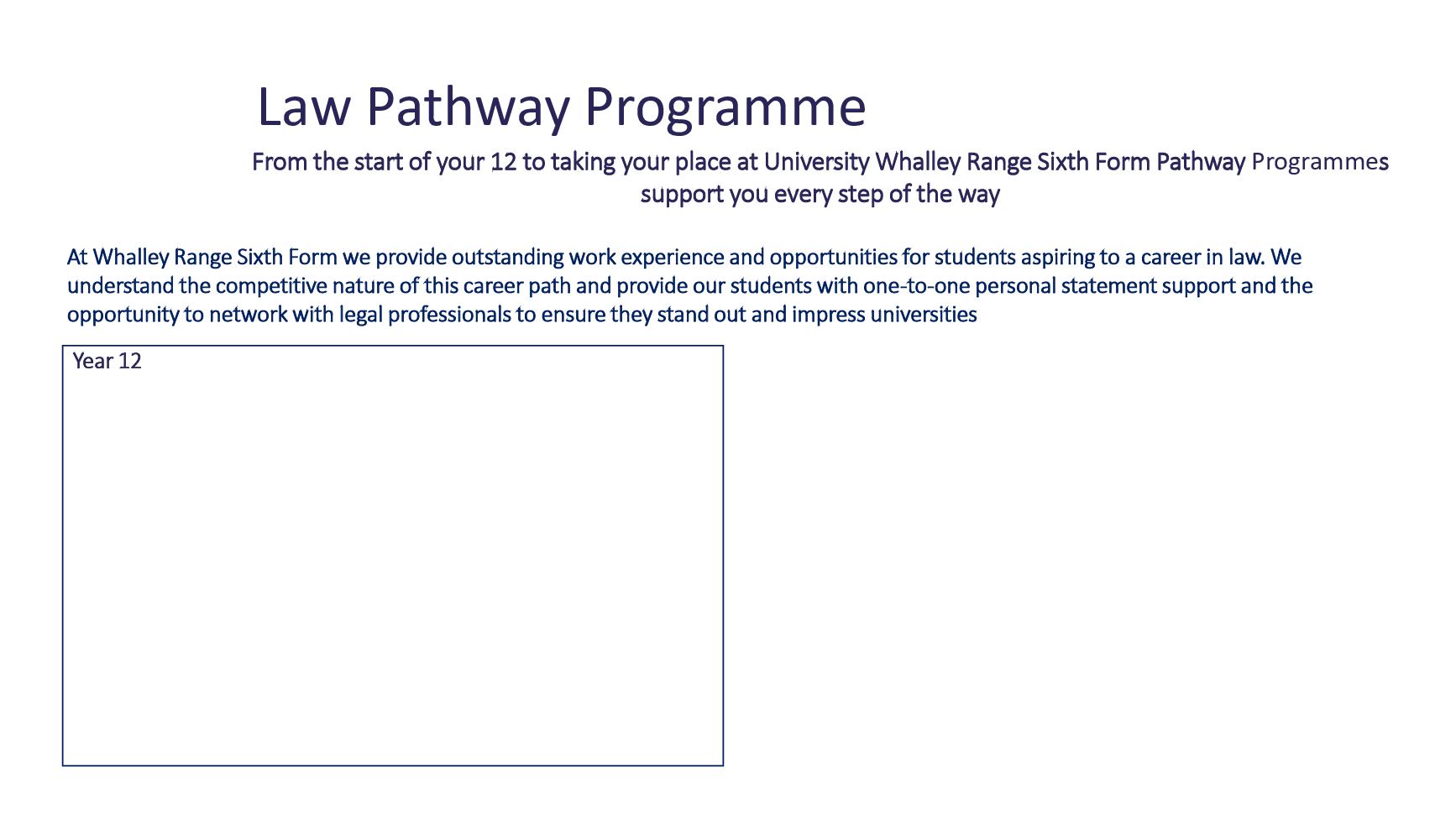 Law Pathway Programme - WRHS